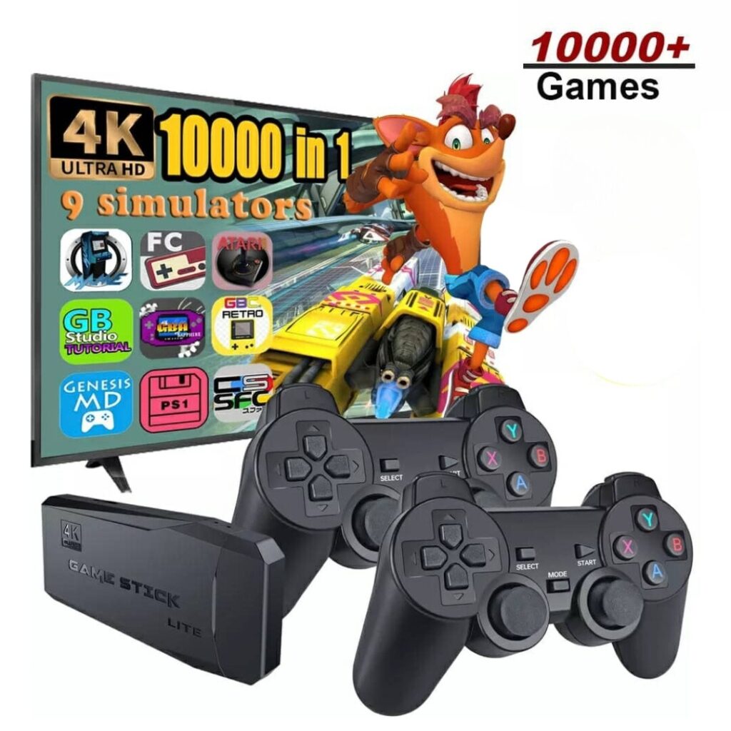 Console de jeu vidéo rétro avec 10000 jeux intégrés +2 manette sans fil ...