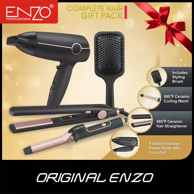 PACK Original Enzo Professional kit 4en1 ( Séchoir + Brosse chaufante ...