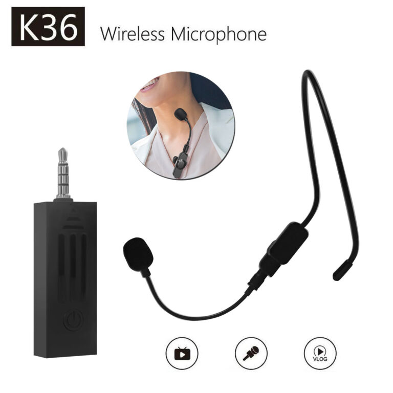 Microphone casque sans fil 2,4 GHz sans fil portable 2 en 1 micro ...